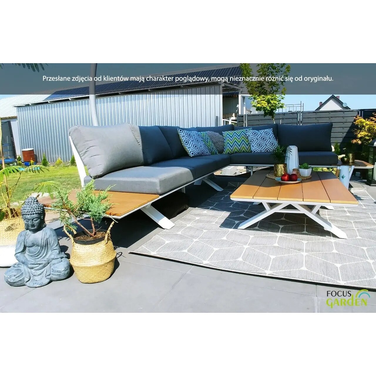 Set mobila gradina, Focus Garden, Aluminiu, 2 elemente, Maro/Gri - eMAG.ro