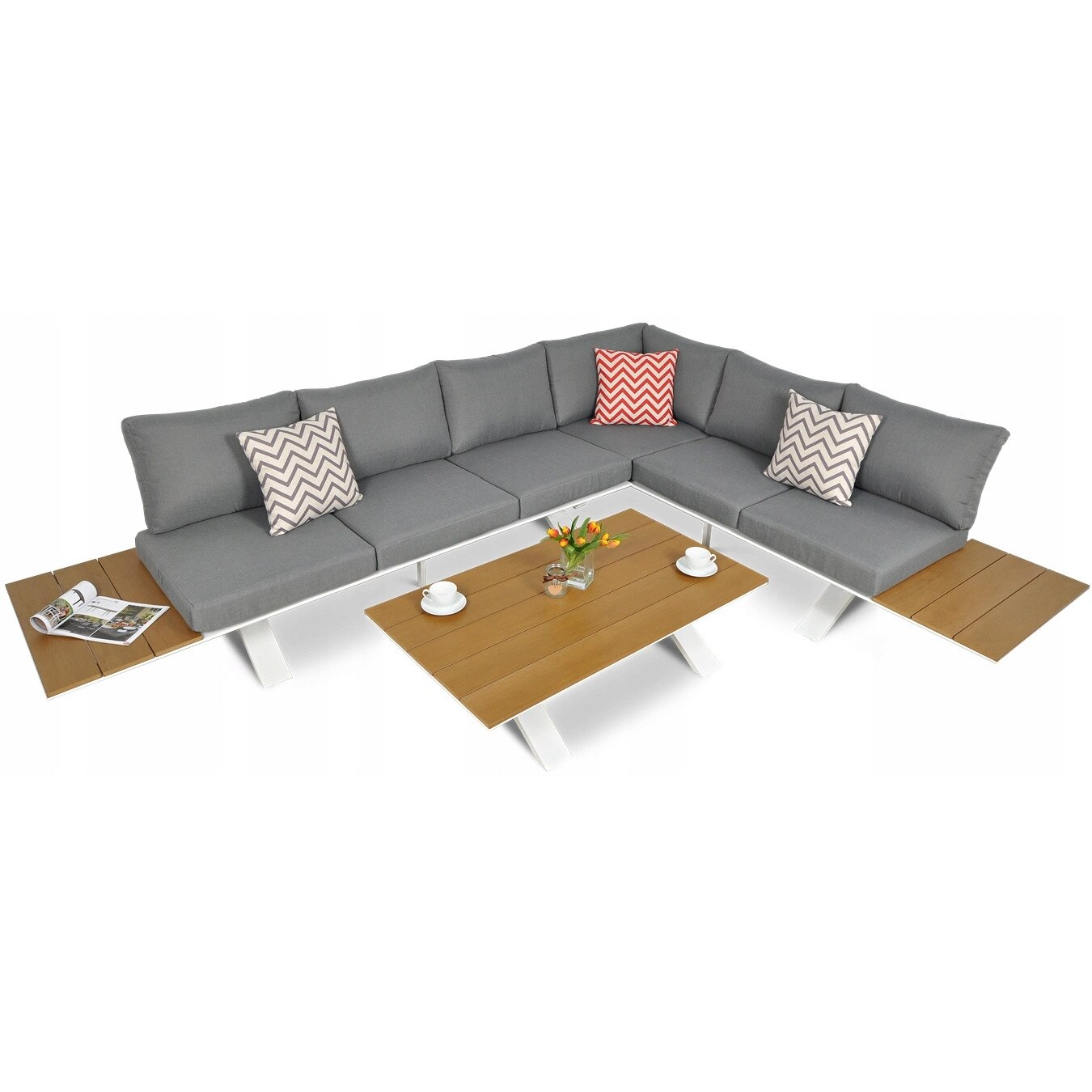 Set mobila gradina, Focus Garden, Aluminiu, 2 elemente, Maro/Gri - eMAG.ro
