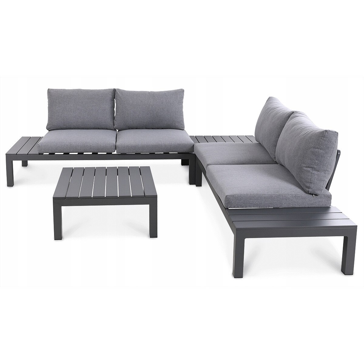 Set mobila gradina, Focus Garden, Lemn/Polister, 3 elemente, Gri - eMAG.ro