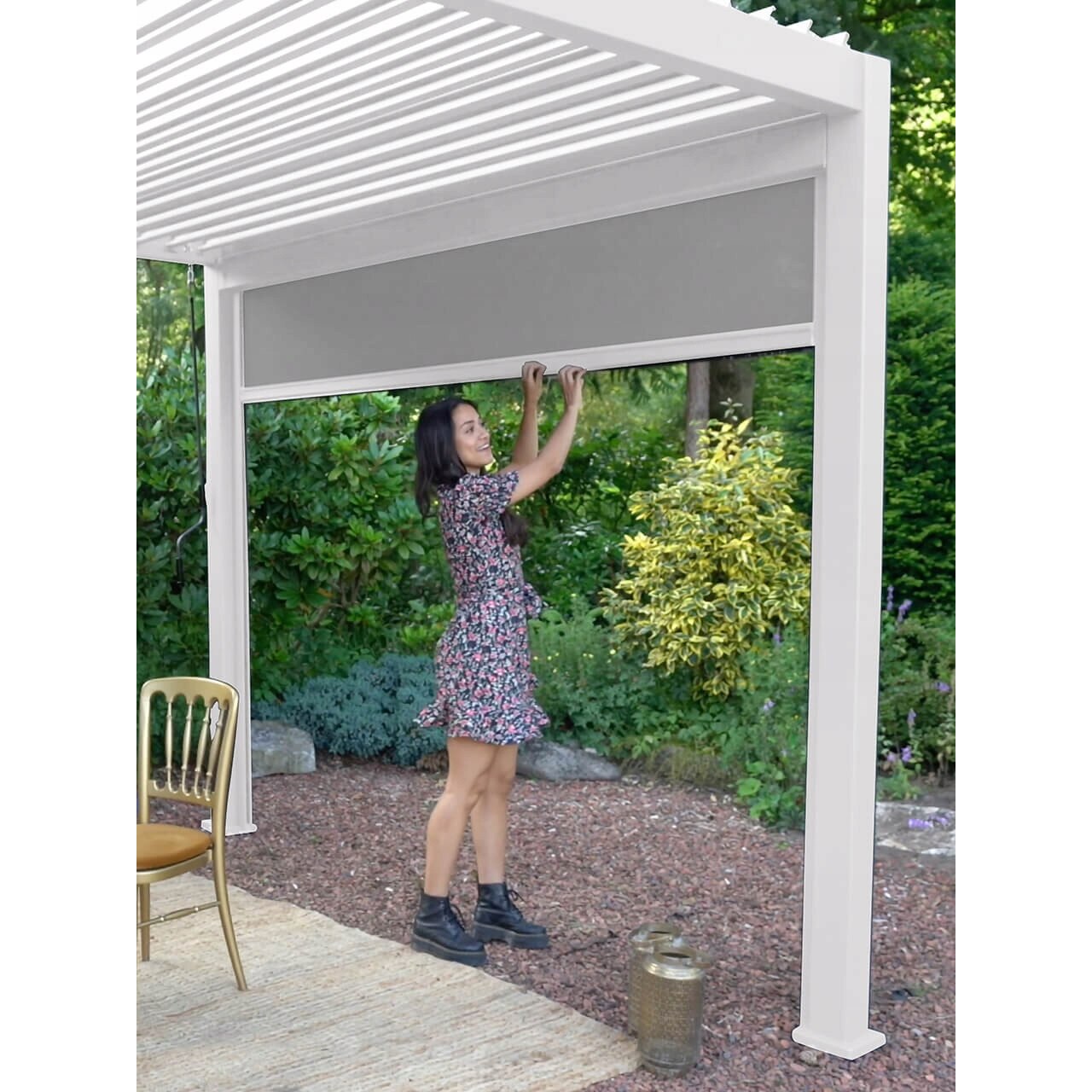 Paravan mobil gradina, Focus Garden, Vinil, 3 m, Alb - eMAG.ro