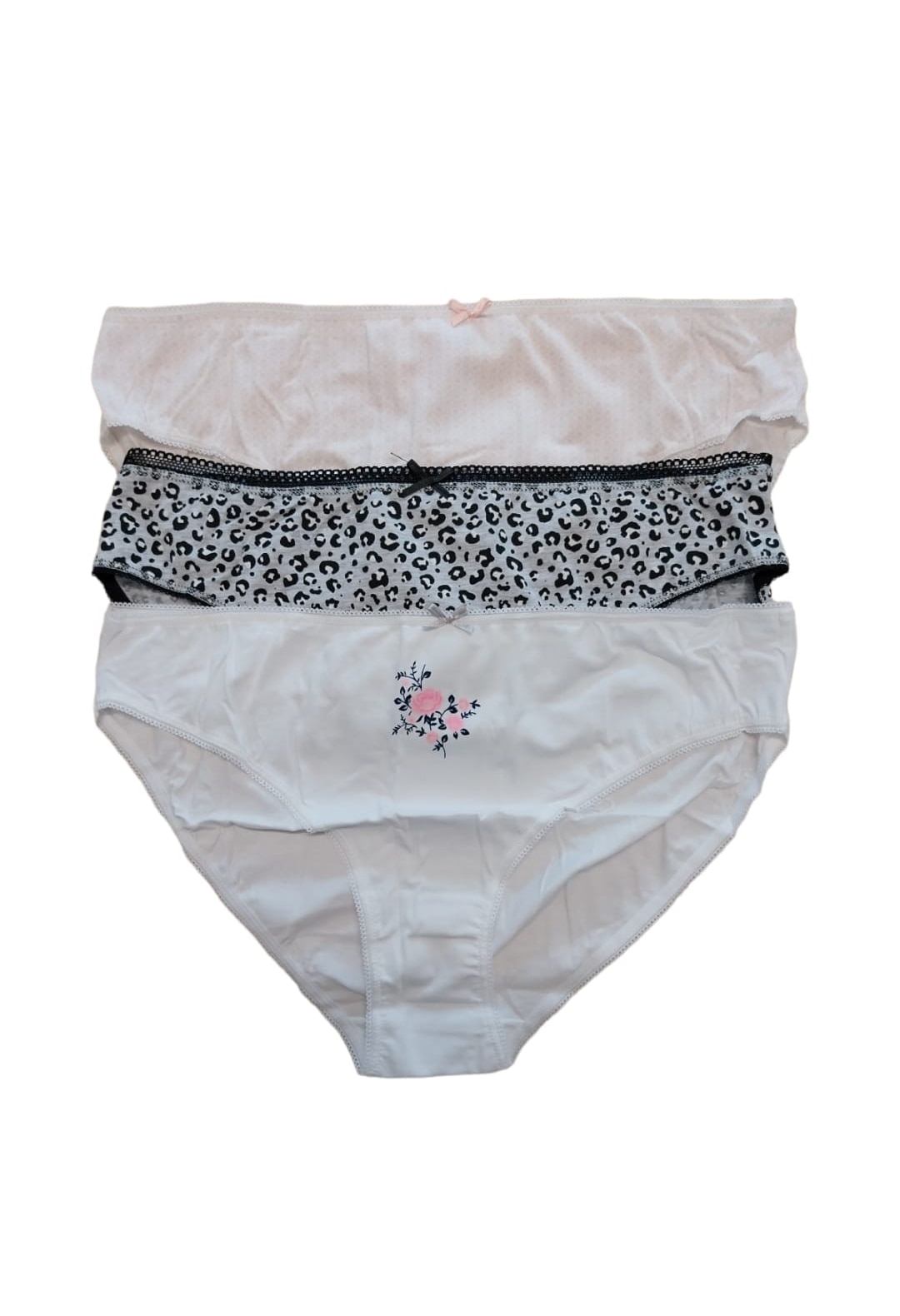 Set chiloti cu talie inalta dama, multicolori, roz prafuit gri, alb 2XL ...