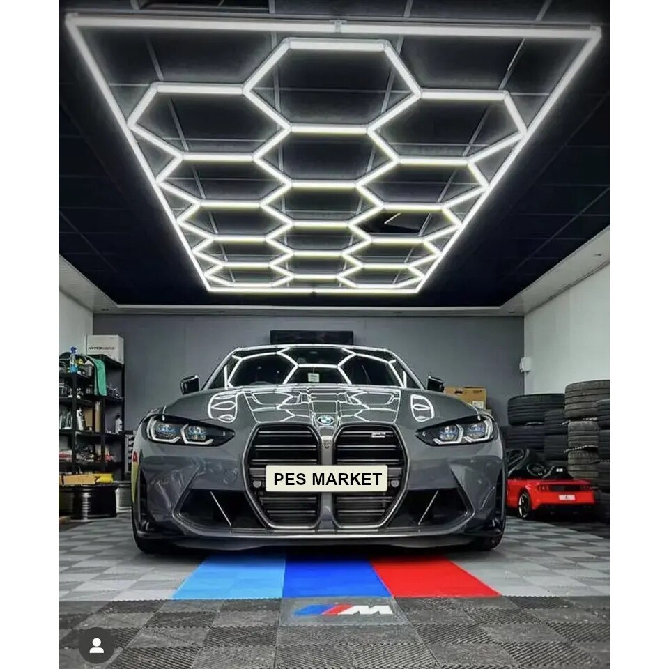 Sistem de iluminare led hexagonal pentru garaj / showroom 4840 mm x ...