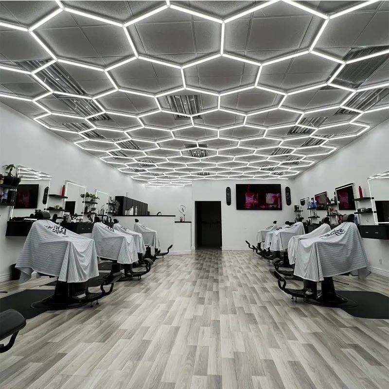 Sistem de iluminare led hexagonal pentru garaj / showroom 4840 mm x ...