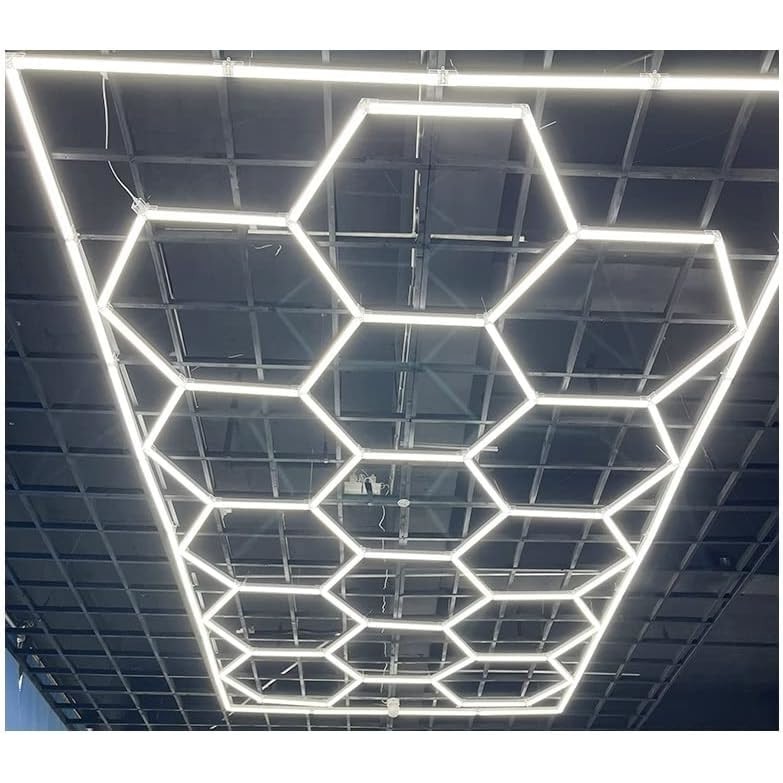 Sistem de iluminare led hexagonal pentru garaj / showroom 4840 mm x ...