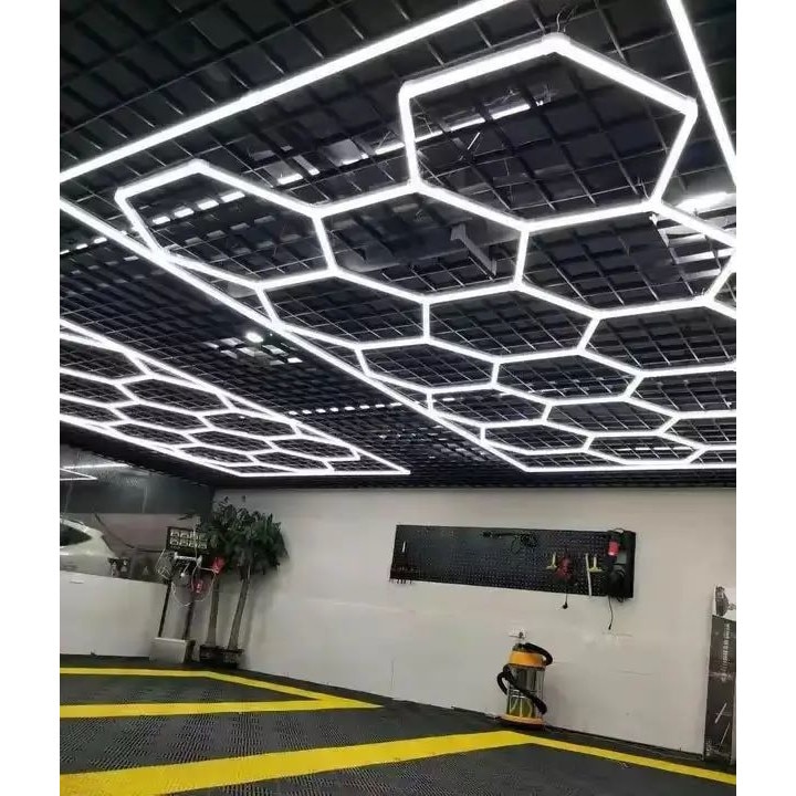 Sistem de iluminare led hexagonal pentru garaj / showroom 4840 mm x ...