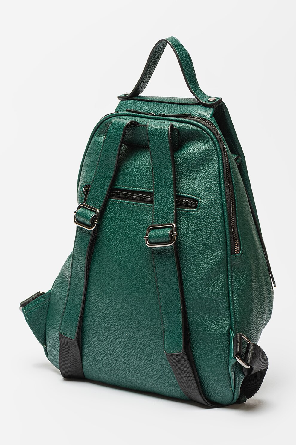 Pierre Cardin, Rucsac de piele ecologica cu logo in relief, Verde ...