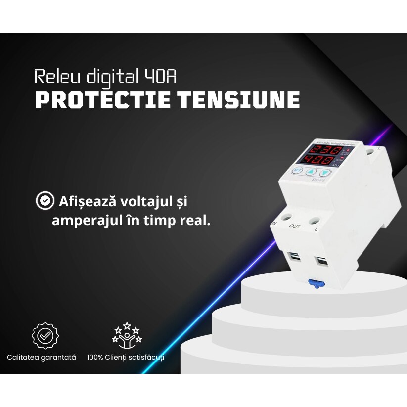 Releu digital monofazat de protectie si monitorizare tensiune, supratensiune, subtensiune, Doerr ...