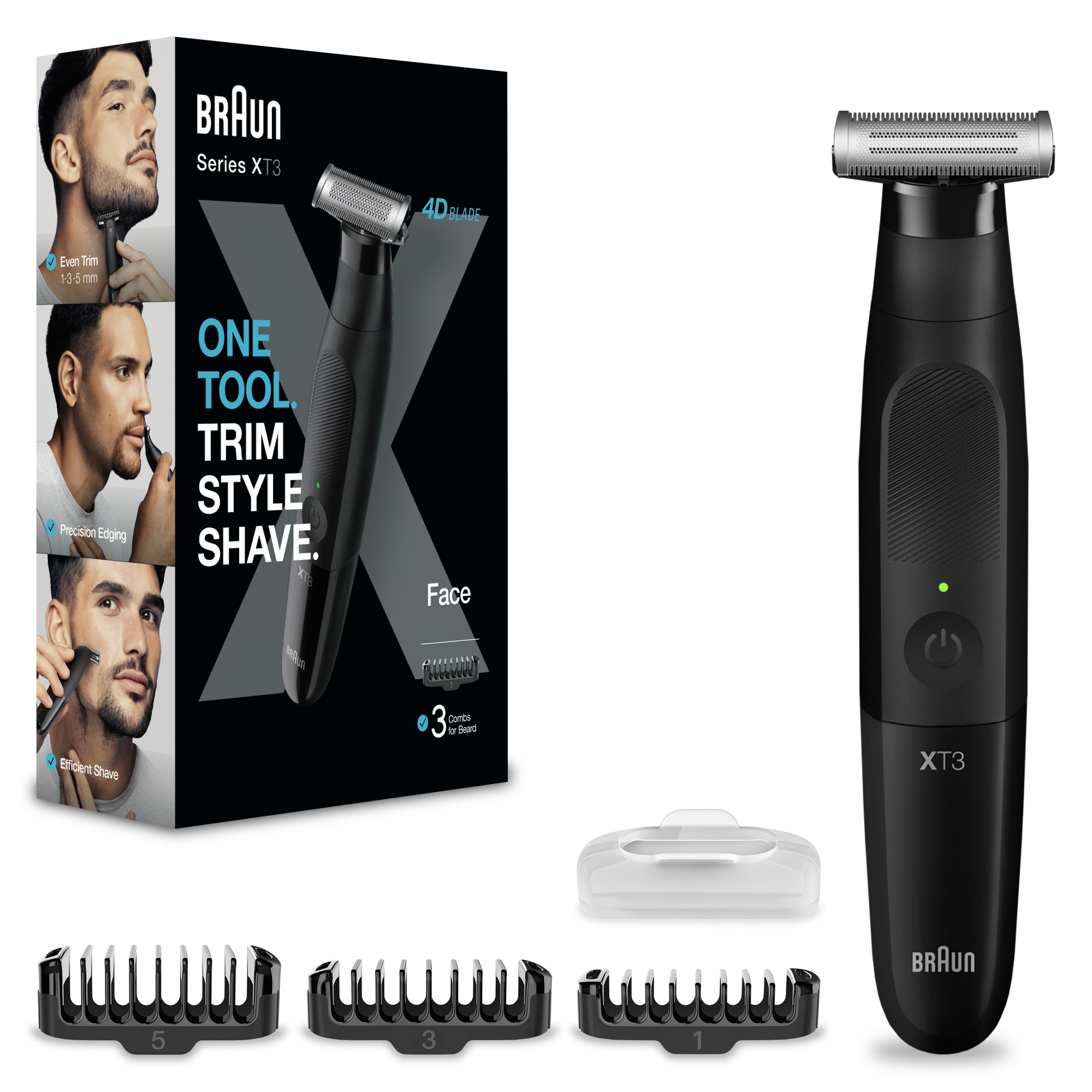 Aparat hibrid de barbierit si tuns pentru barbati Braun Series X XT3100 ...