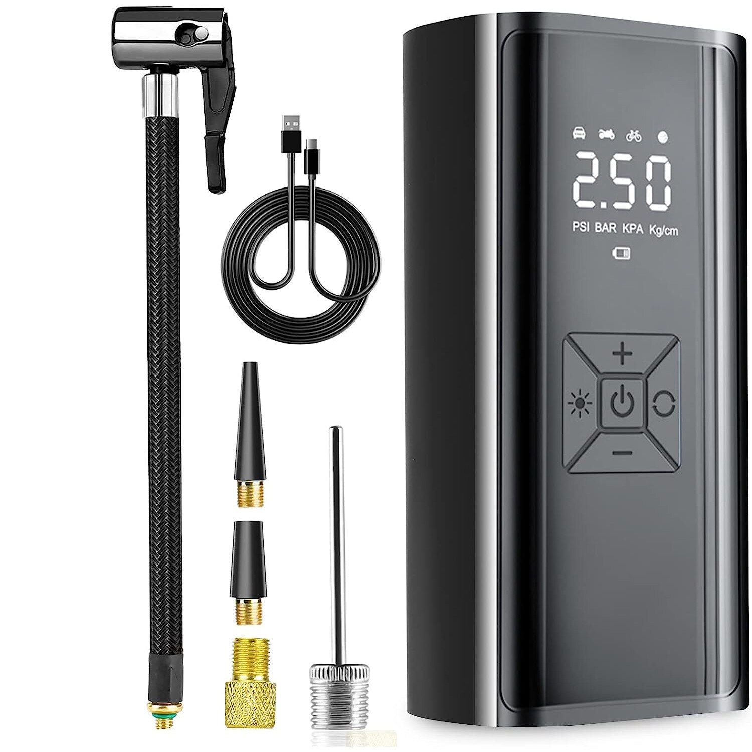 Idepet Hordozható autós kompresszor, vezeték nélküli, 150 PSI, 20 l ...