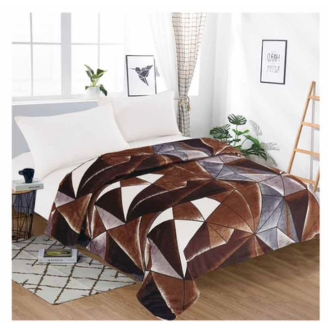 Patura de pat dublu, Cocolino, Sonia-Home, imprimeu Maro Abstract ...