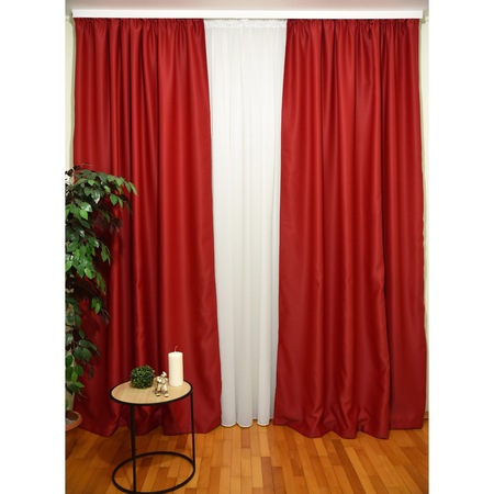 Set doua draperii Black-out Rosu 2x450x260 cm, cu rejansa - eMAG.ro