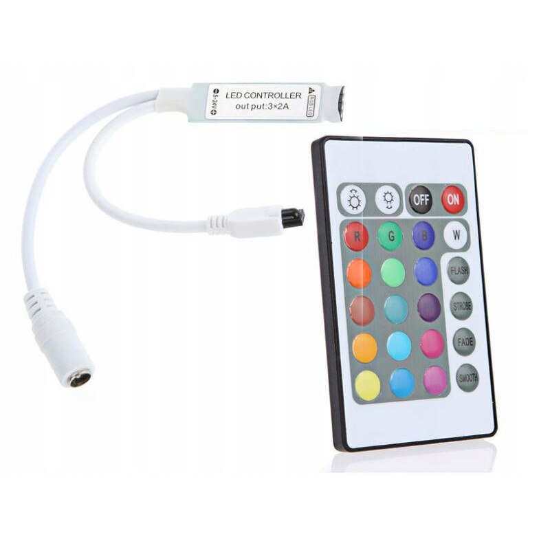 Controller+telecomanda pentru banda LED, 24 RGB, Multicolor - eMAG.ro