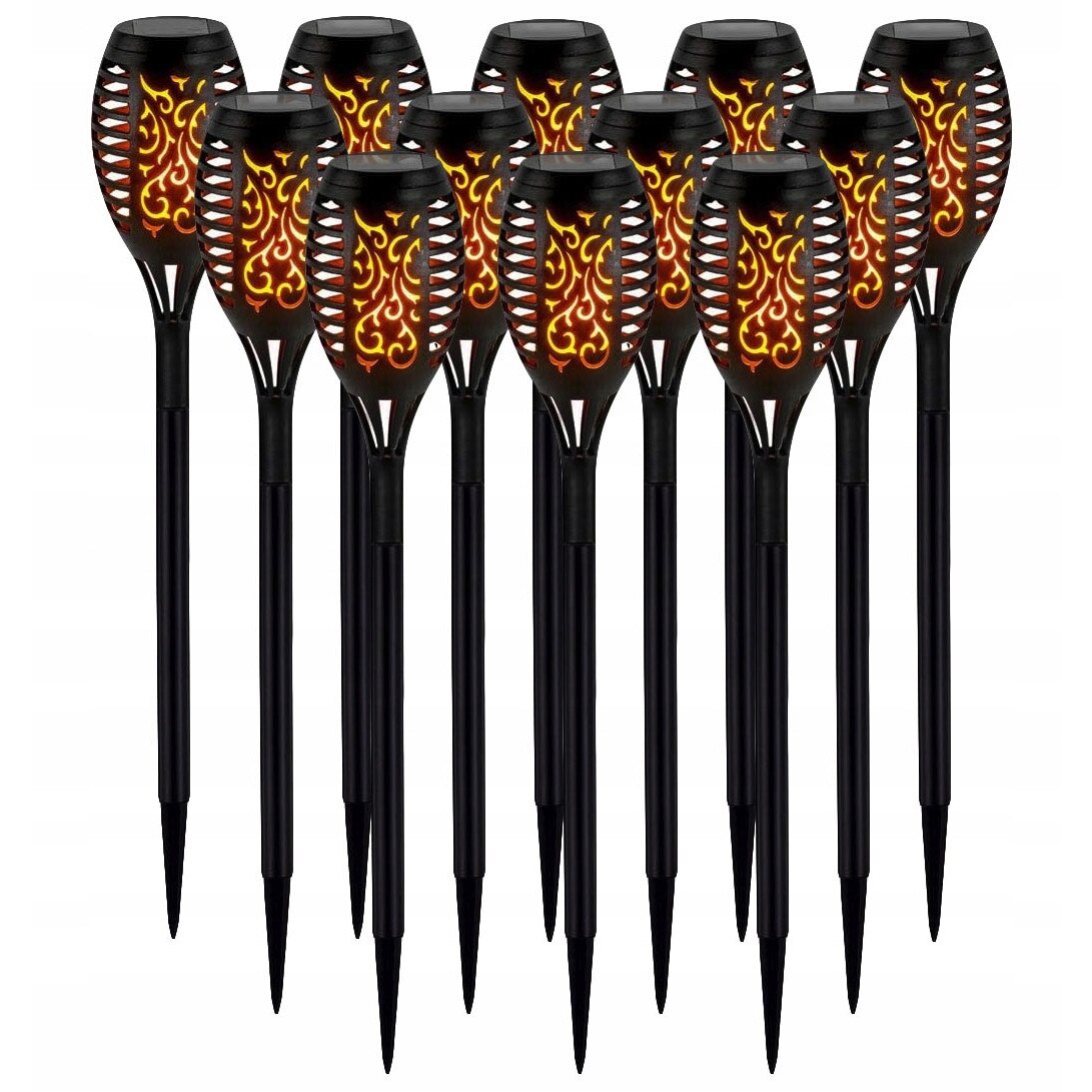 Set 12 lampi solare, PVC, LED, IP44, Negru - eMAG.ro