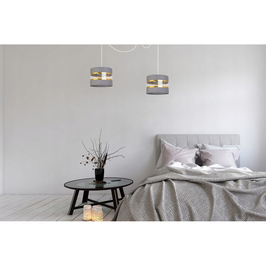 Lustra cu 2 pendule, Metal, 2xE27, 150 cm, Gri - eMAG.ro