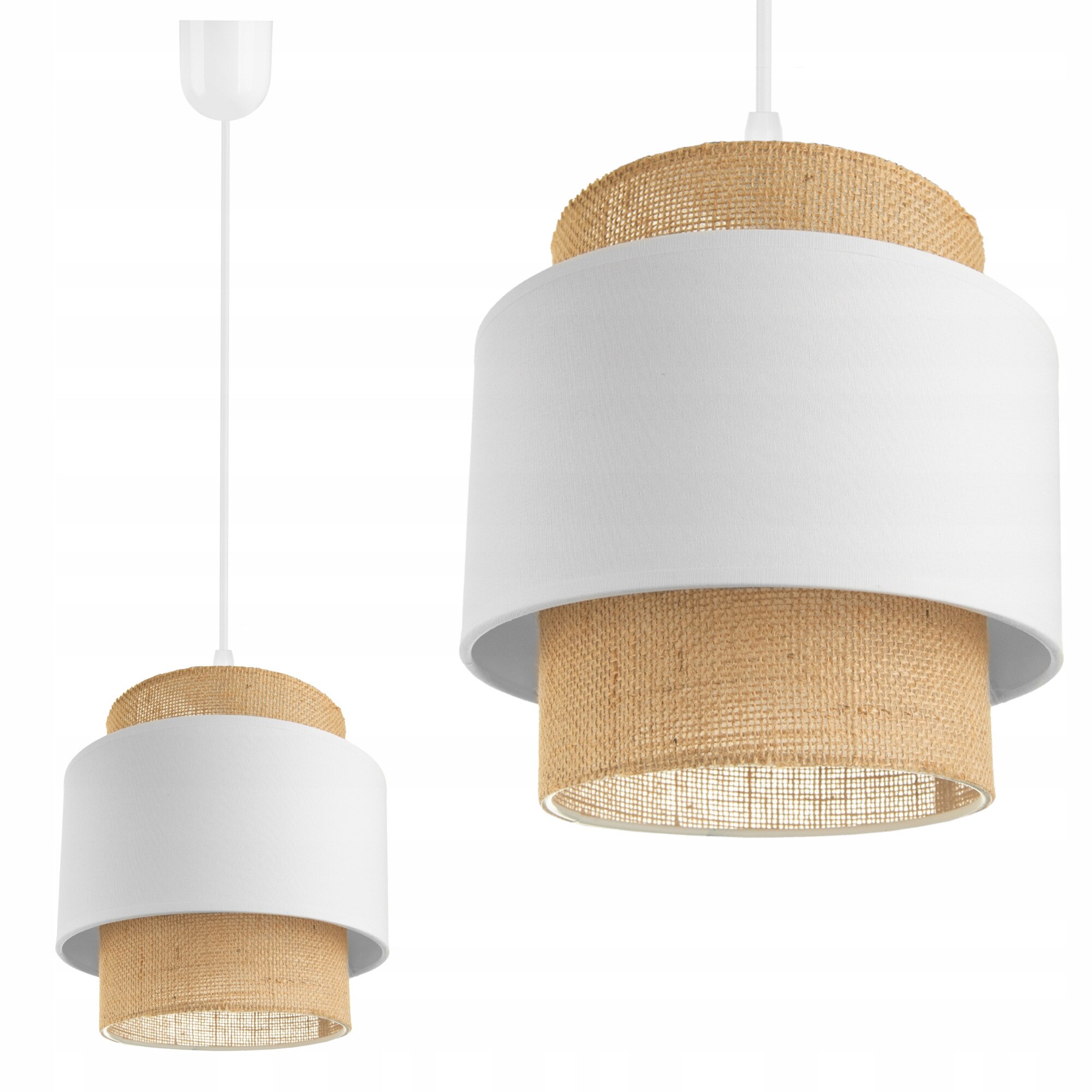 Lustra fixa Boho Hanging 1341, Soclu E27, Abajur in stil boho, Alb/Maro ...