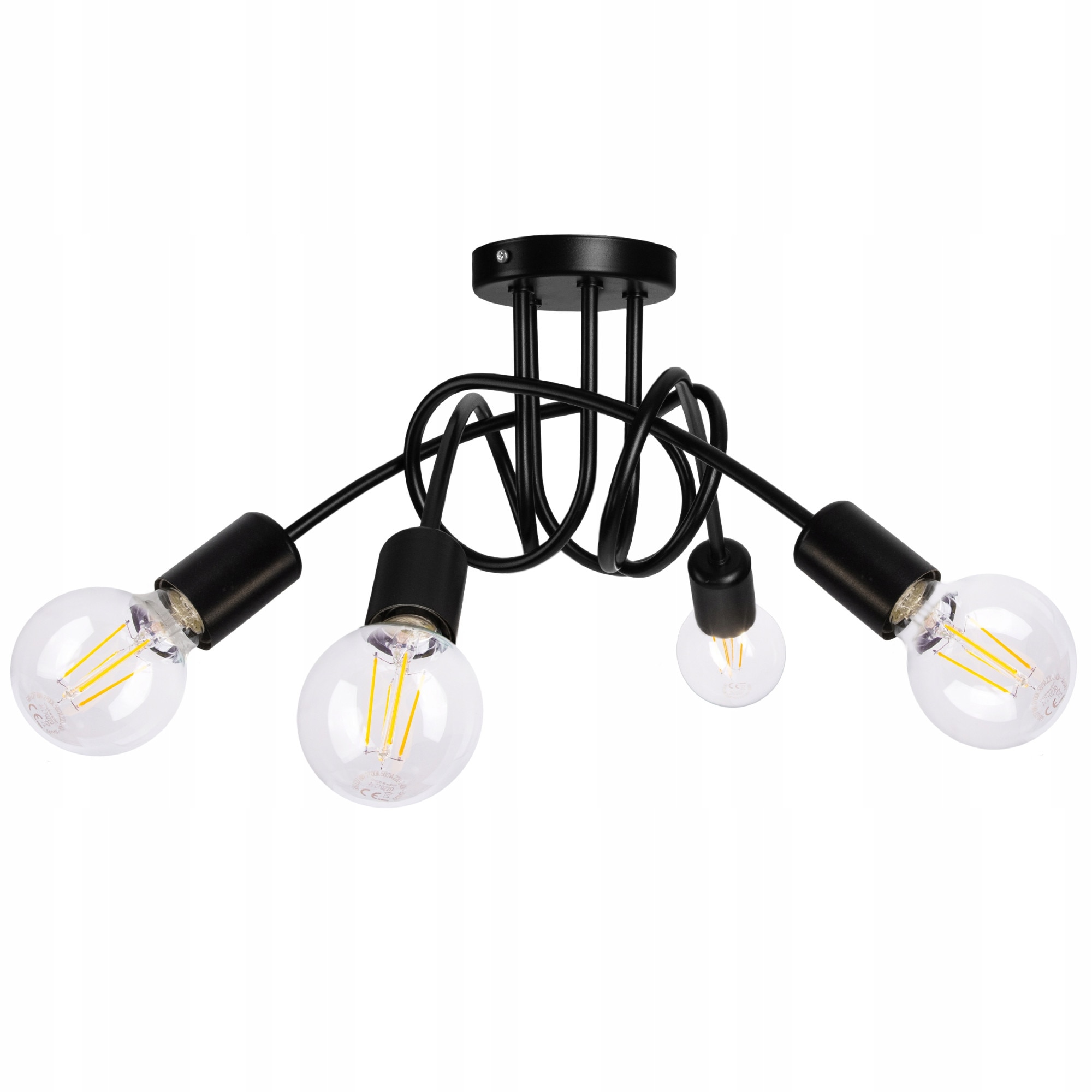 Lustra moderna cu 4 brate, 4 x E27, 60 W, Metal, Negru - eMAG.ro