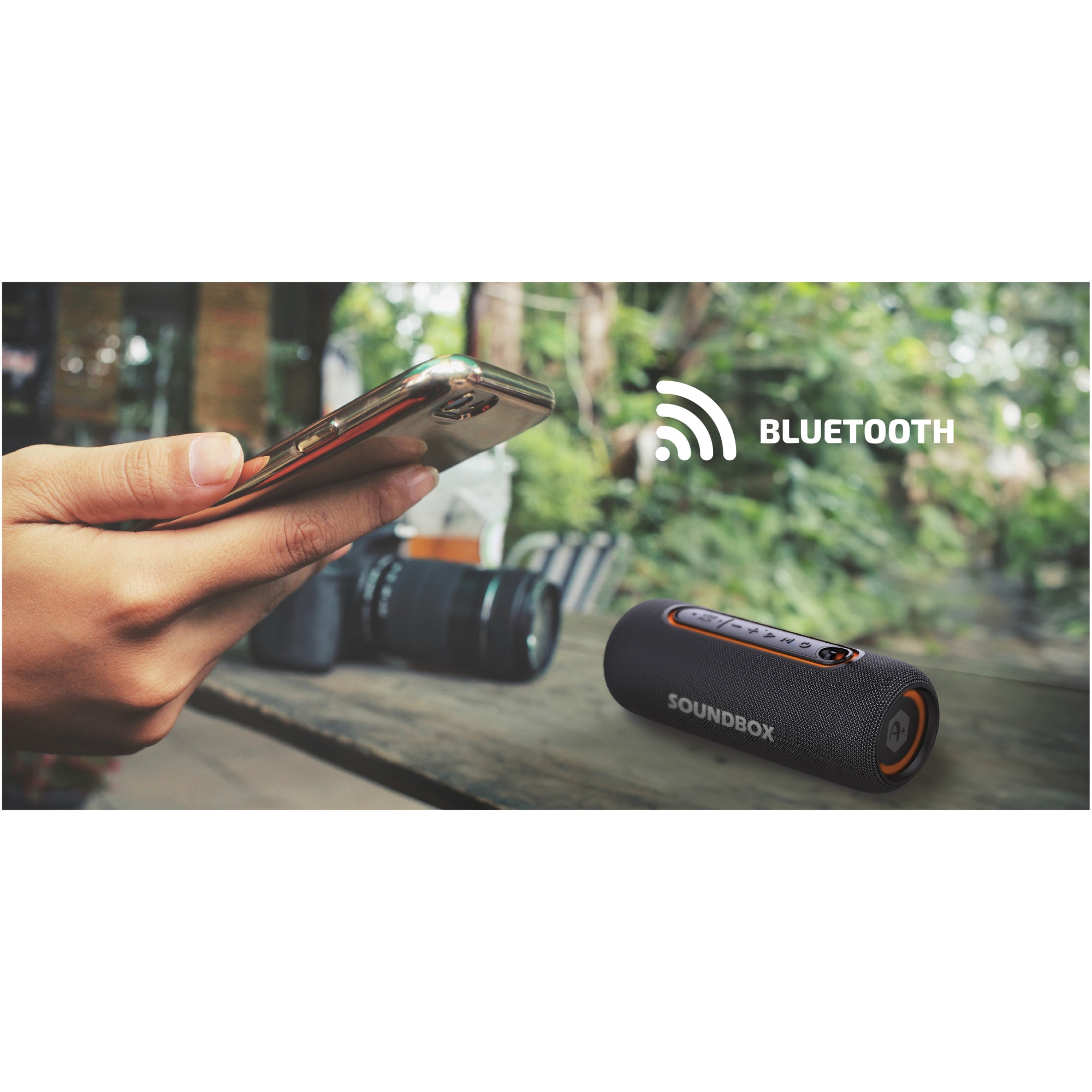 Boxa portabila bluetooth A+ Soundbox 100, 10W RMS, IPX5, Bluetooth, TWS ...