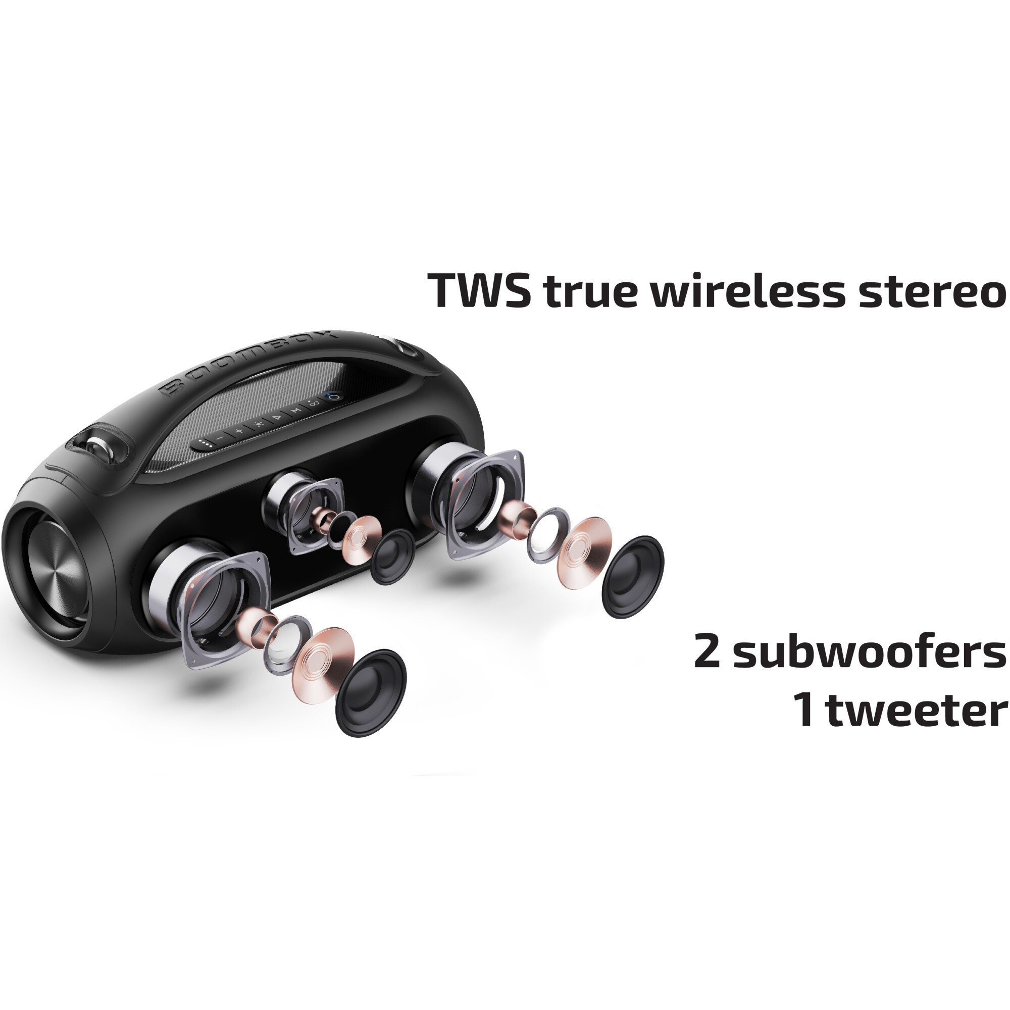 Boxa portabila bluetooth A+ Soundbox 300, 35W RMS, IPX5, Bluetooth, TWS ...