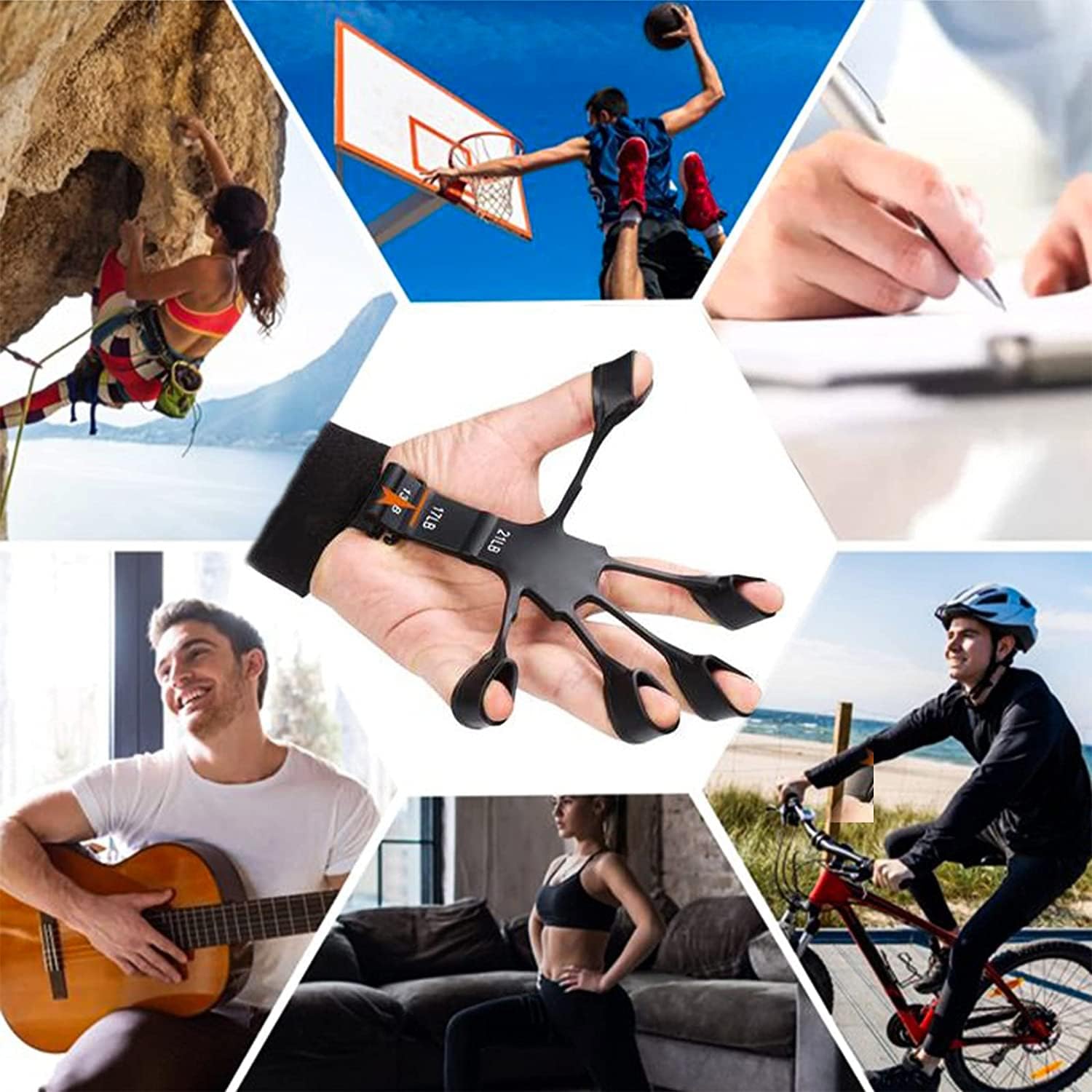 Set 2 Flexori Degete JENUOS®, pentru Dezvoltarea Fortei Antebratului si ...