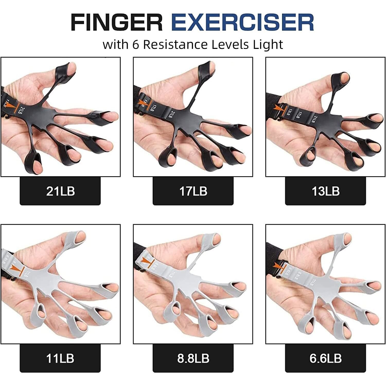 Set 2 Flexori Degete JENUOS®, pentru Dezvoltarea Fortei Antebratului si ...