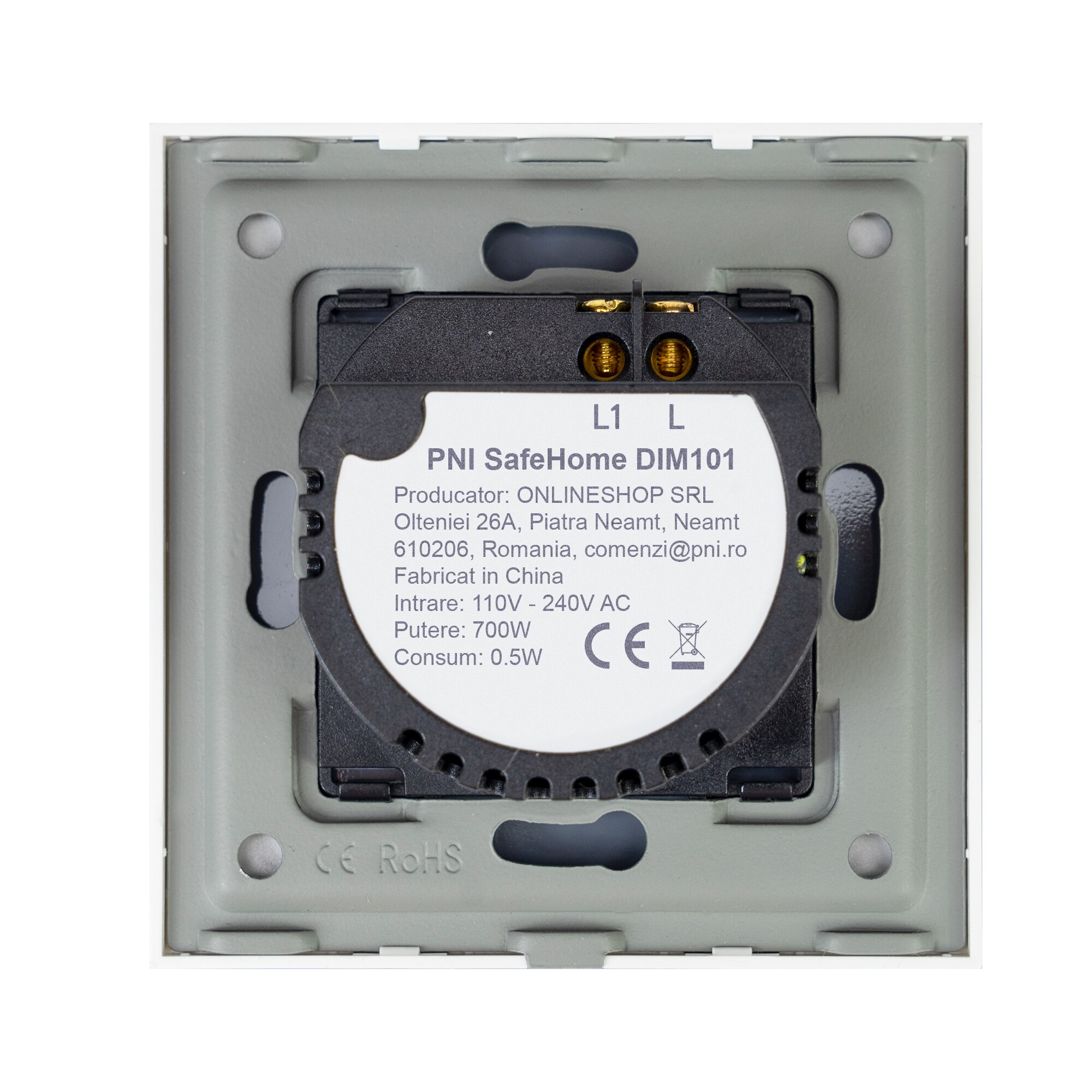 Intrerupator cu touch si dimmer PNI SafeHome DIM101 700w, Live Wire ...