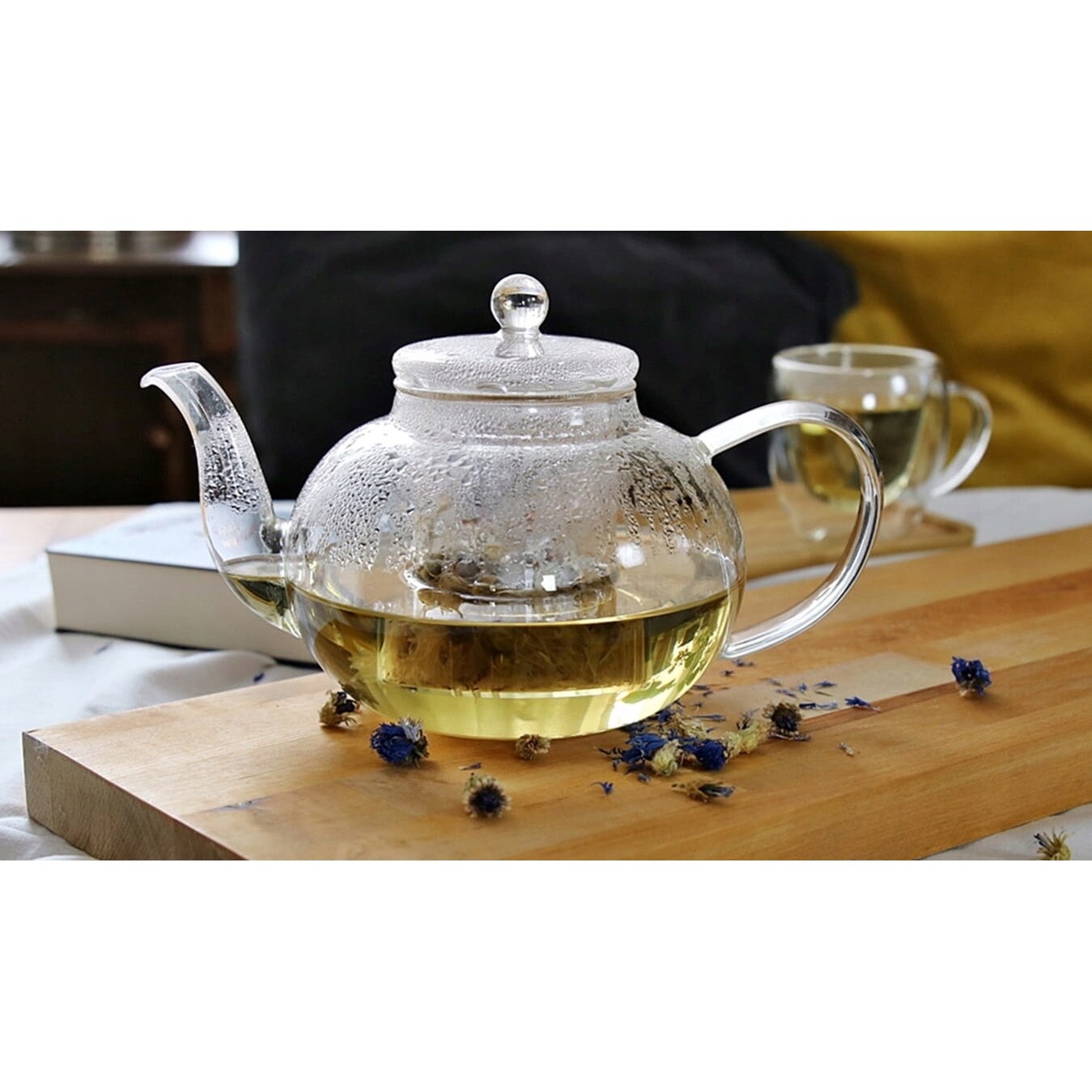 Ceainic cu filtru, MPLCo, Sticla, 18 cm, 1000 ml, Transparent - eMAG.ro