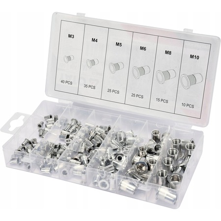 Set nituri filetate din otel si aluminiu, m3-m10, 150buc - eMAG.ro