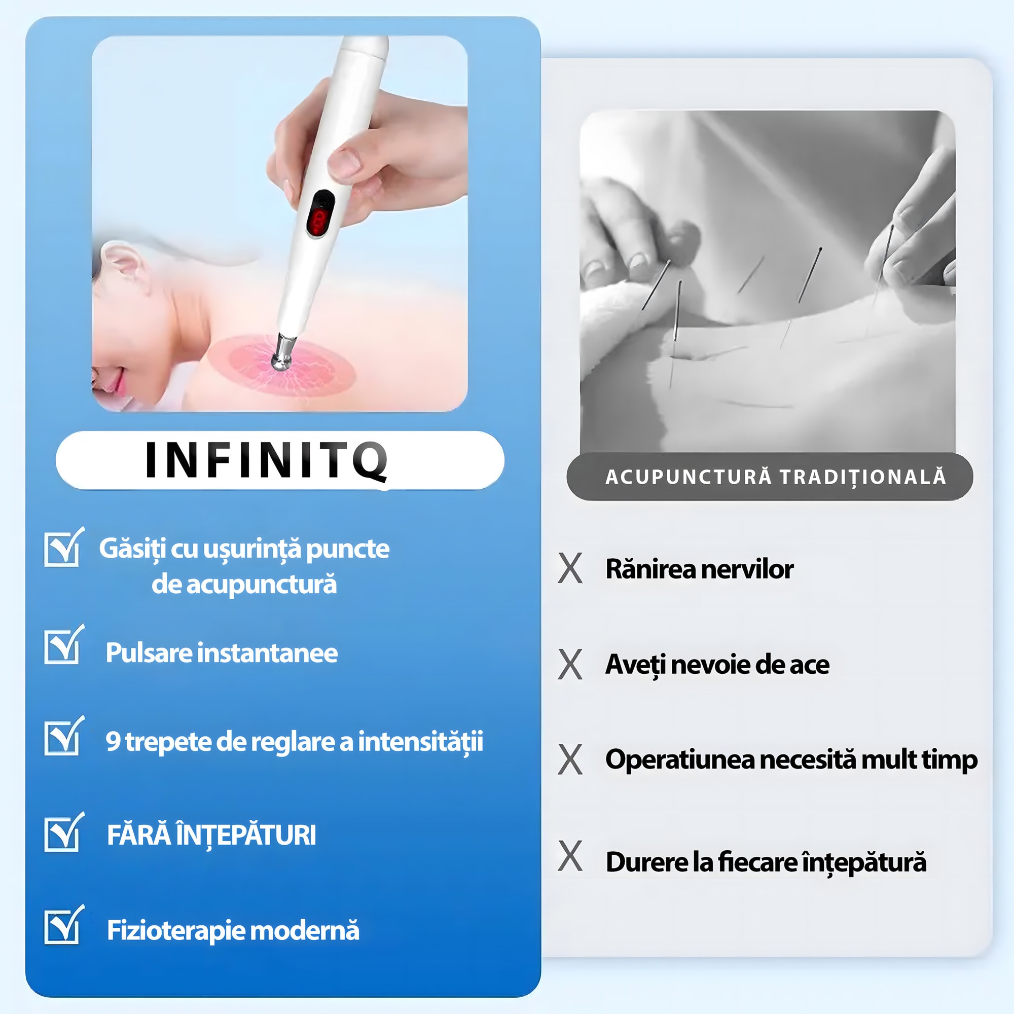 Aparat acupunctura fara intepaturi cu vibratii, terapie benefica pentru ...