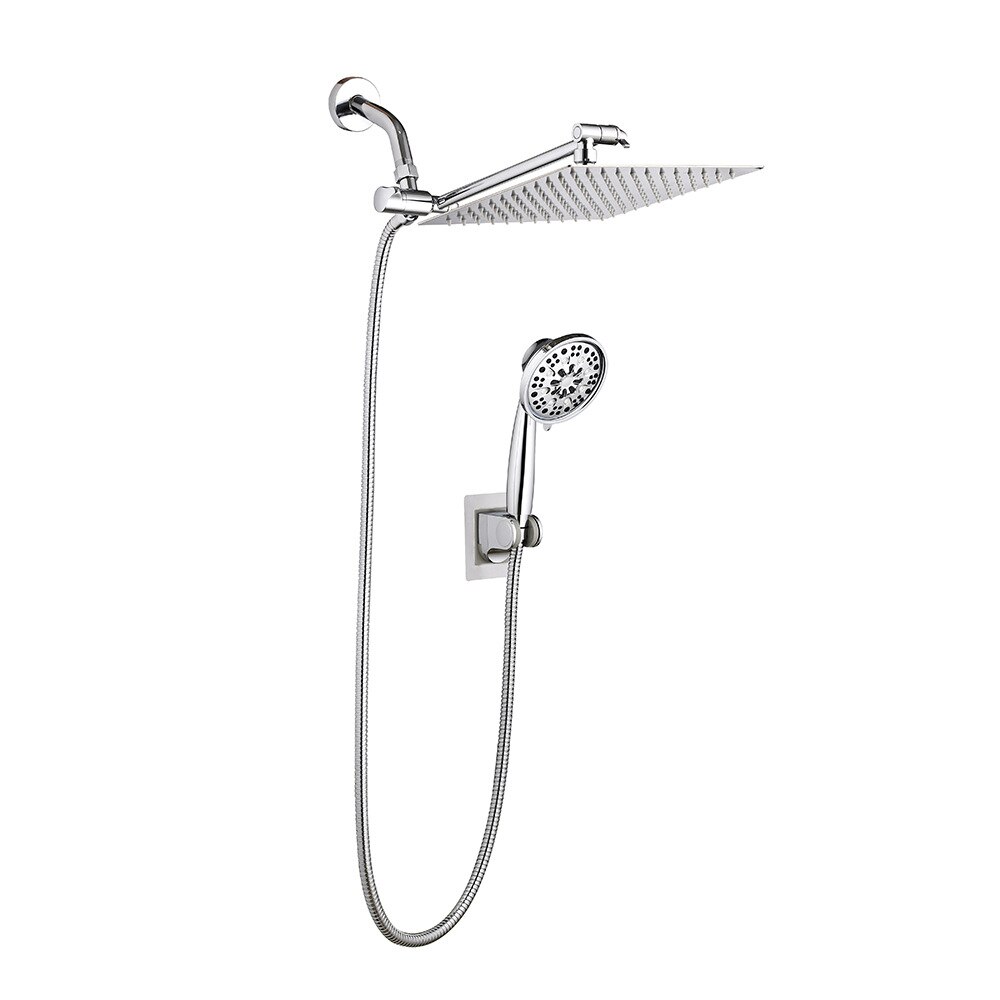 Set de dus, cu suport fix, brat extensibil reglabil, montare in perete ...