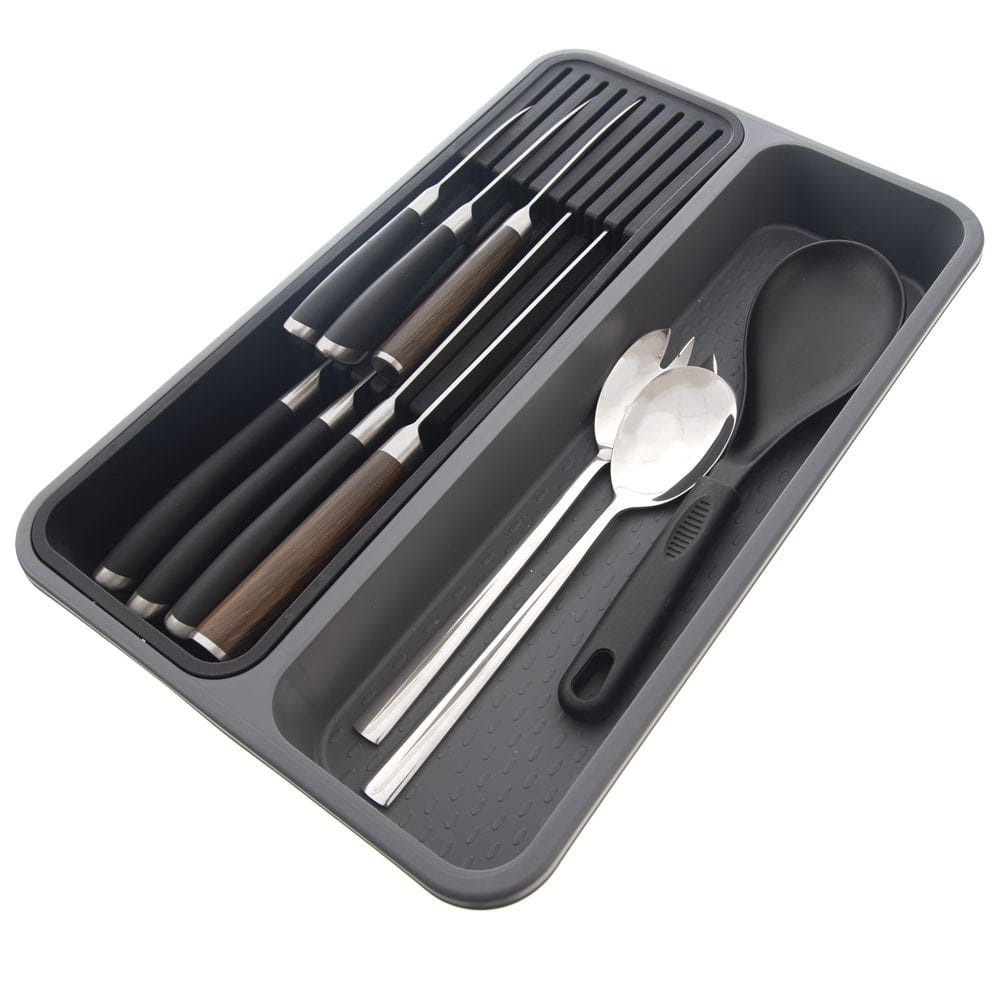 Organizator sertar, Orion, Plastic, 40x26.5x5 cm, Gri - eMAG.ro