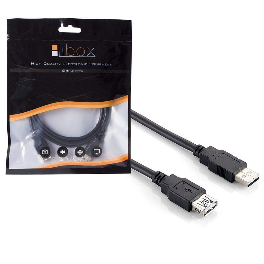 Cablu prelungitor USB tip A Libox, 3 m, Negru - eMAG.ro