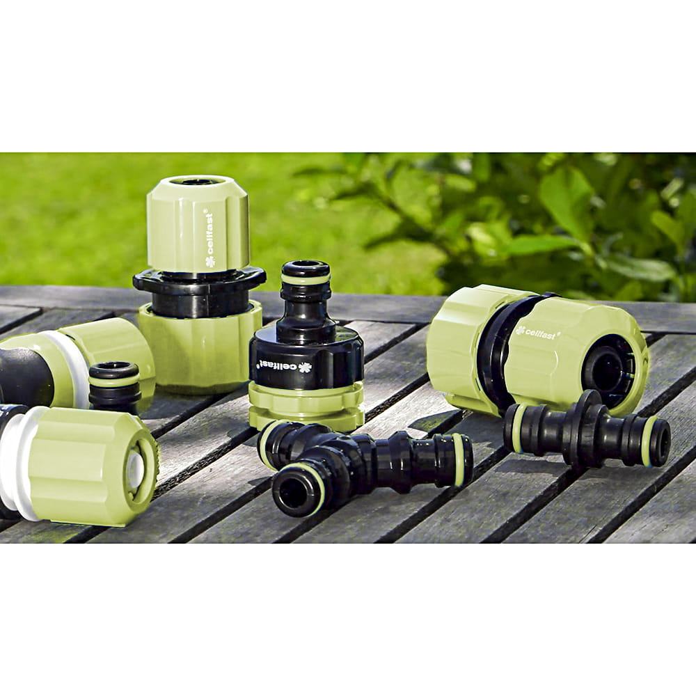 Conector furtun, Cellfast, Plastic, 3/4 inch, Verde/Negru - eMAG.ro