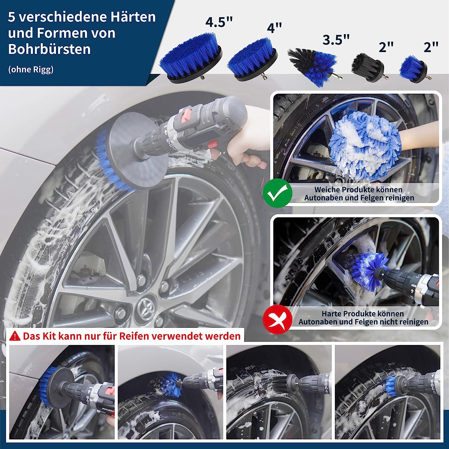 Kit pentru spalare auto, Excitat, Plastic/Metal, Albastru/Negru - eMAG.ro