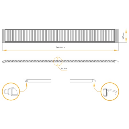Set rampa remorca auto, Unitrailer, Aluminiu, 2.5 m, 3000 kg - eMAG.ro