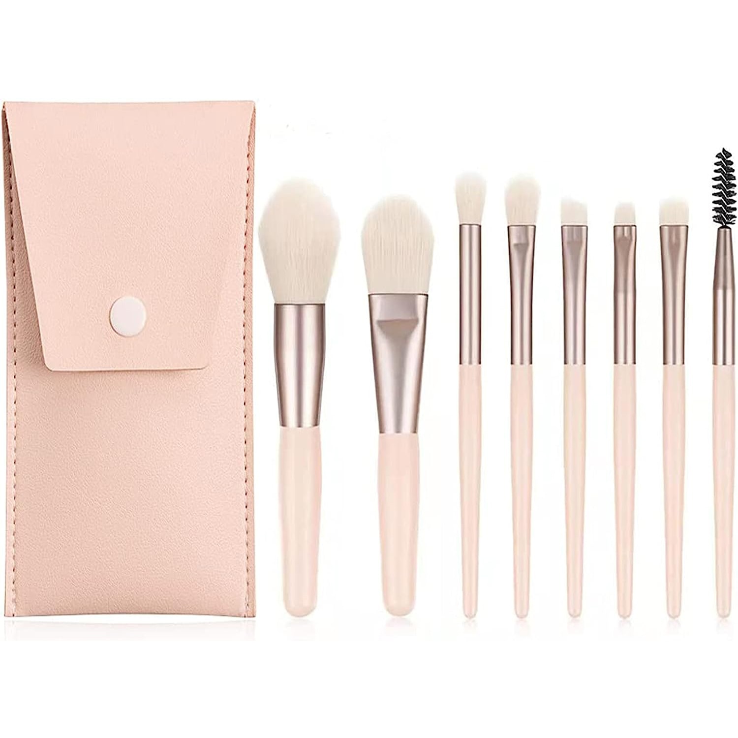 Set 8 pensule de machiaj, Aluminiu/PU, Roz - eMAG.ro