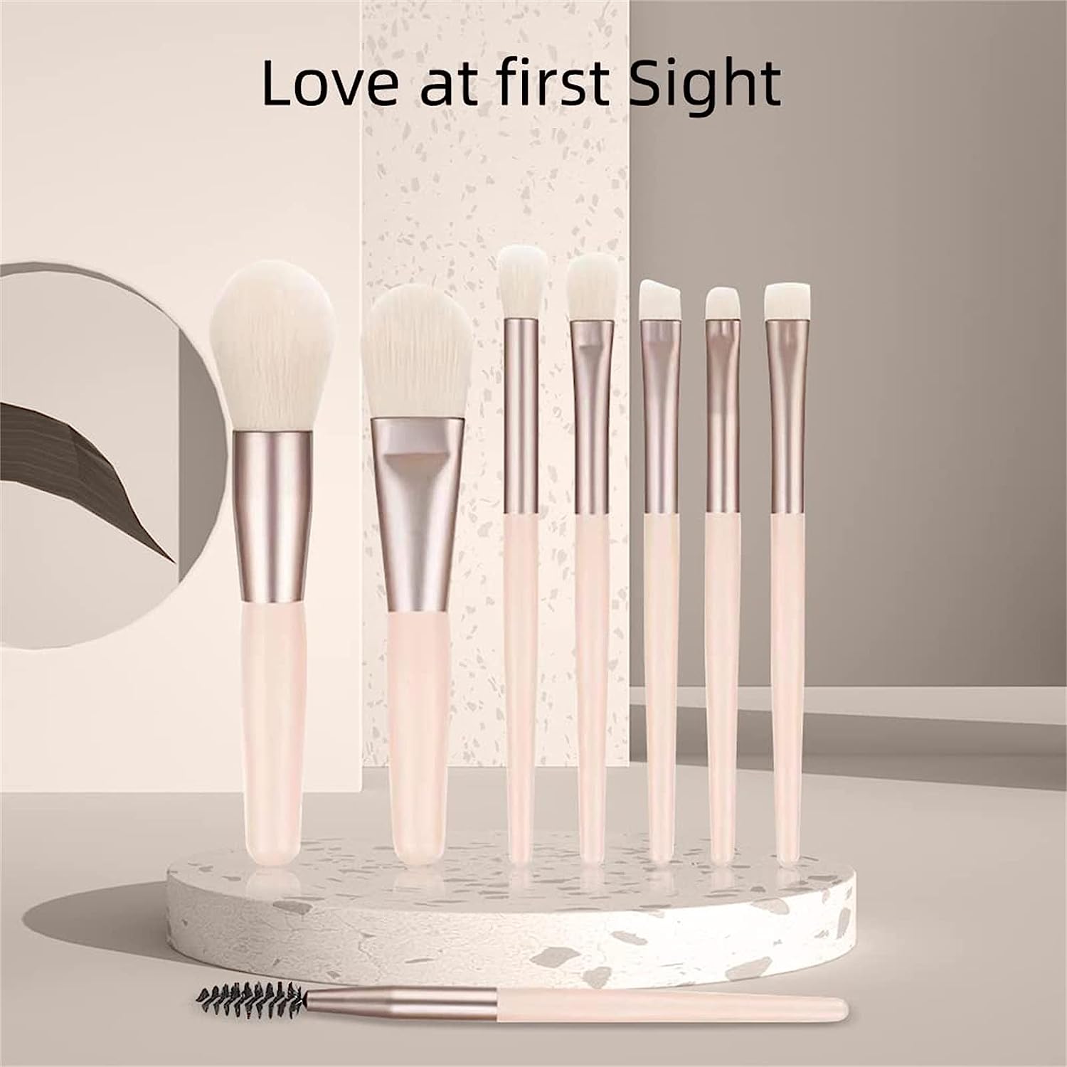 Set 8 pensule de machiaj, Aluminiu/PU, Roz - eMAG.ro