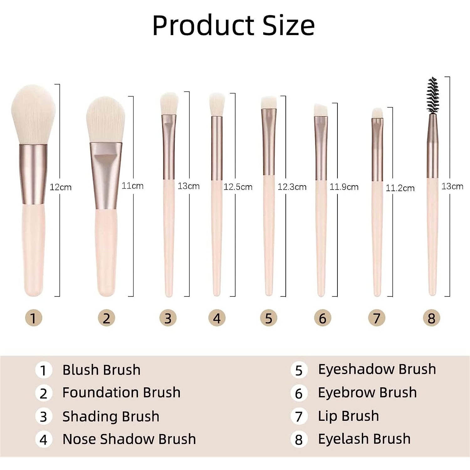 Set 8 pensule de machiaj, Aluminiu/PU, Roz - eMAG.ro