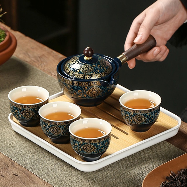 Set 6 piese pentru ceai, Wepzsxo, Ceramica, 23x23x11cm, Multicolor ...