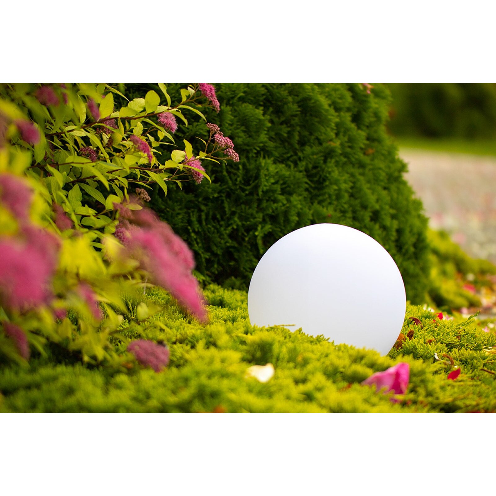 Corp iluminat gradina, LED, Glob, 20 cm, E27, IP44, Alb, Lumiled - eMAG.ro