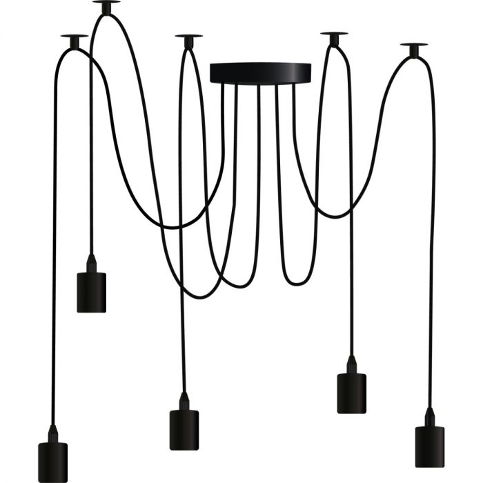 Lustra LED, Lampa suspendata Spider 5x cablu LED 5x E27, LUMILED - eMAG.ro