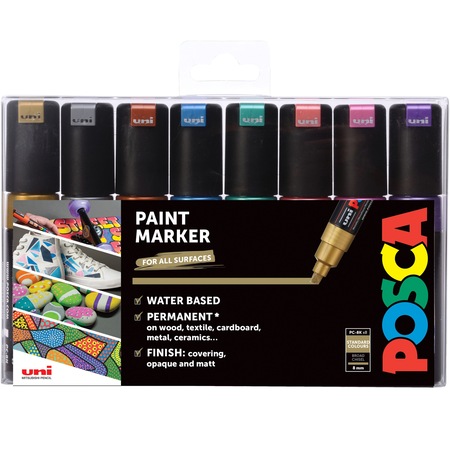 Uni Pak Marker Posca Pc-8K Metallic Colors 8/1 - eMAG.ro