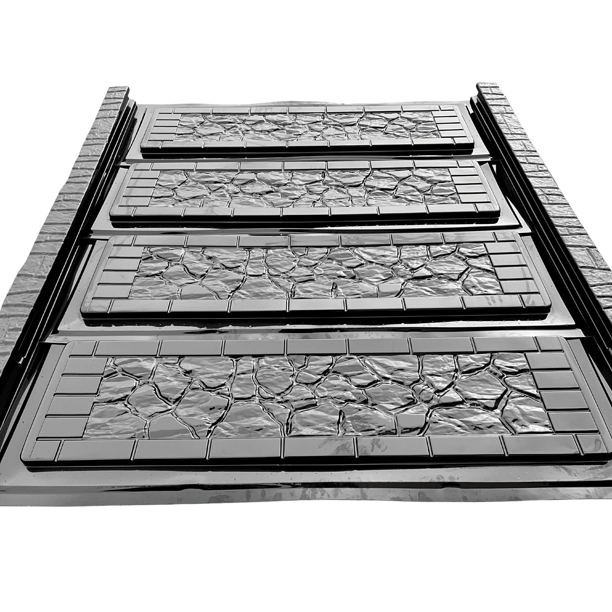 Set matrita gard, panou intreg, 4 matrite mijloc si 2 stalpi, model ...