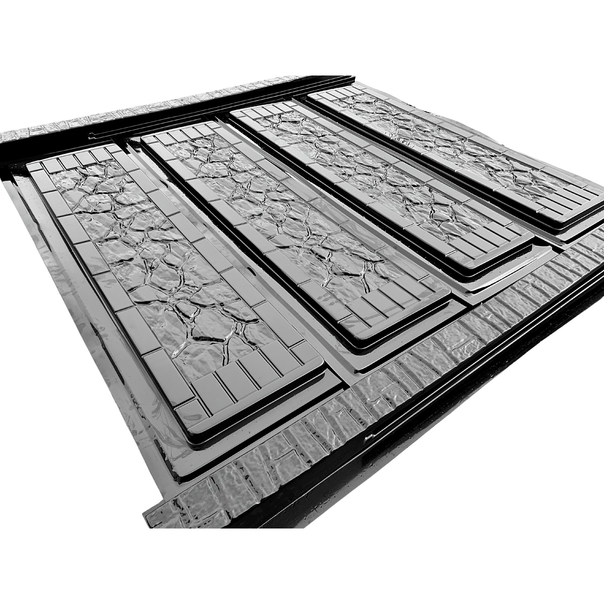 Set matrita gard, panou intreg, 4 matrite mijloc si 2 stalpi, model ...