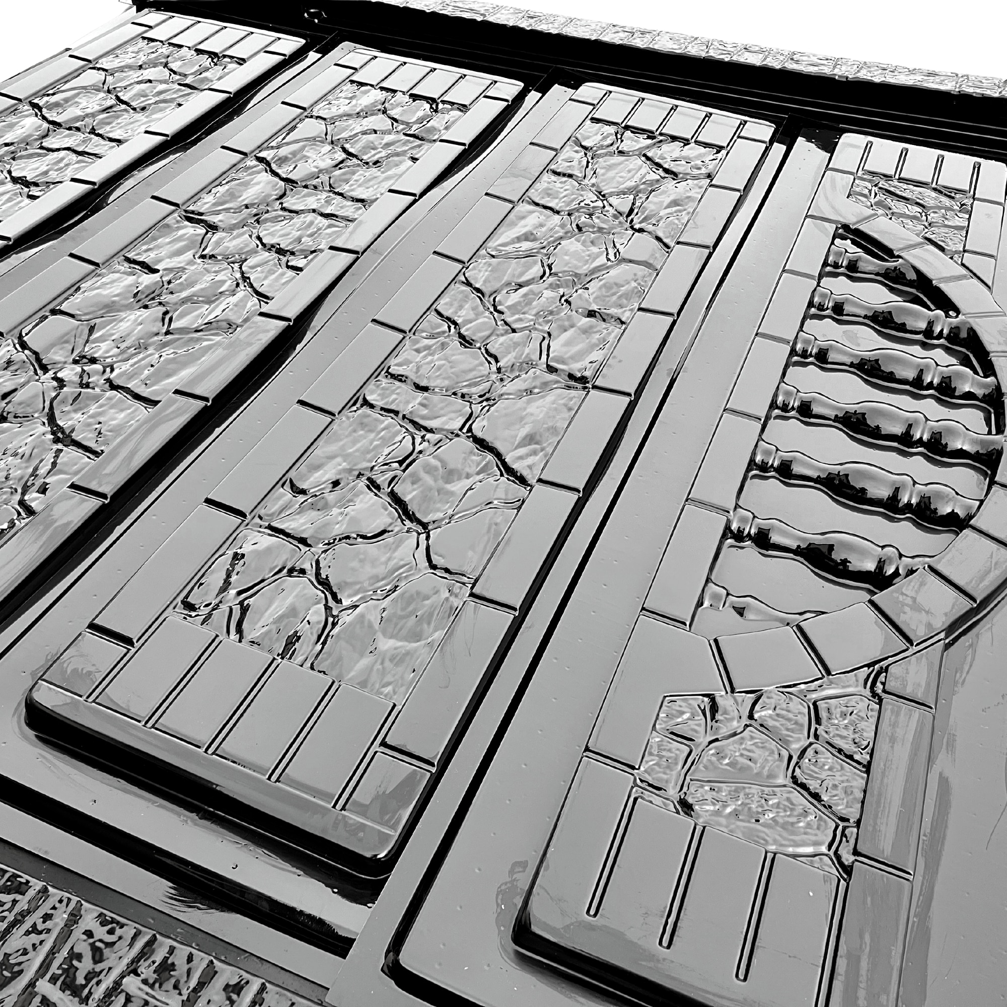 Set matrita gard, panou intreg, 3 matrite mijloc + 1 terminatie + 2 ...