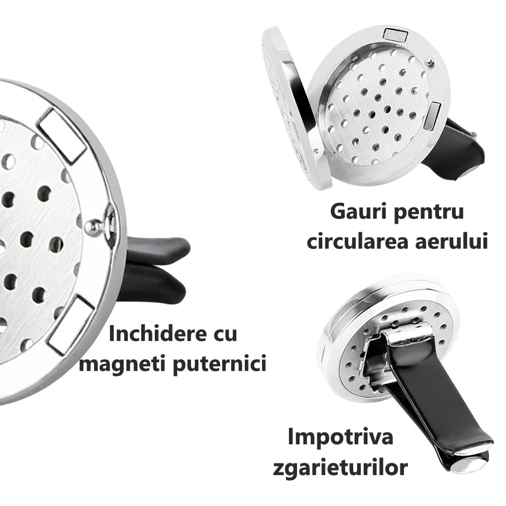 Difuzor auto aromaterapie cu 3 rezerve, General Store, pentru uleiuri ...