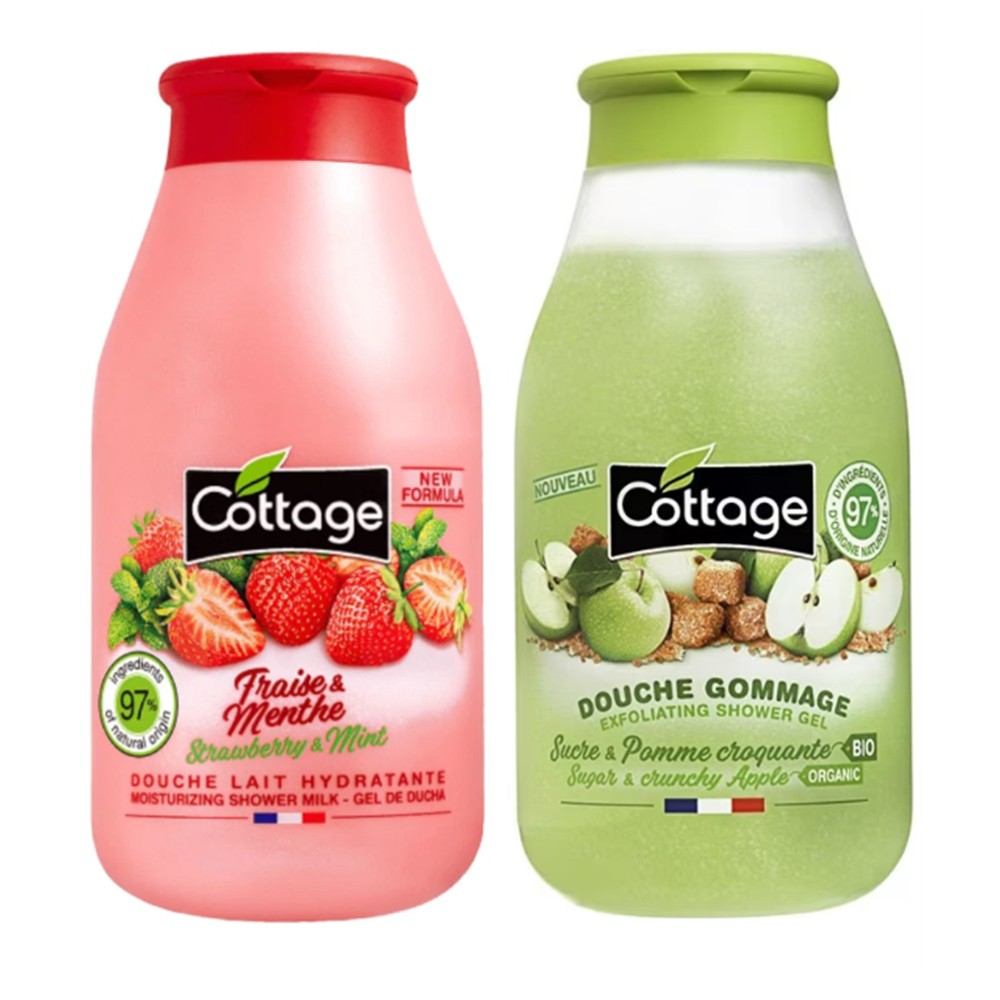 Set Gel de Dus Cottage cu Capsuni si Menta, 250 ml si Scrub cu Zahar si ...