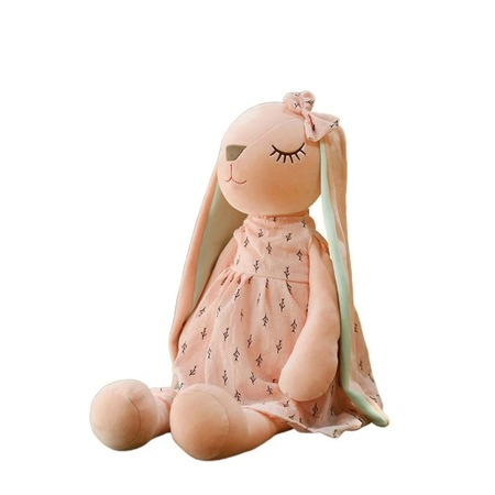 Jucarie de plus Iepuras Roz cu rochita 35 cm - eMAG.ro