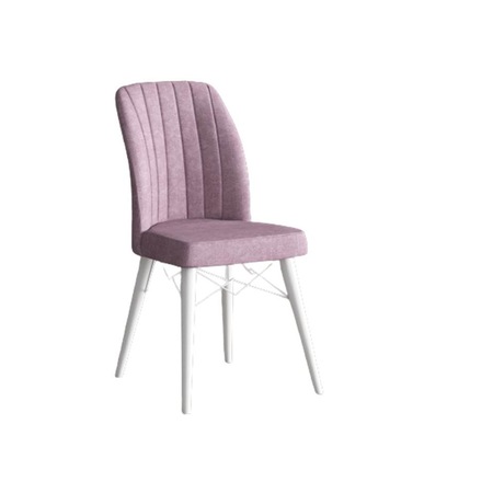 Scaun Casafun Horizon, Roz, Picioare Alb, dining, bucatarie, stofa ...