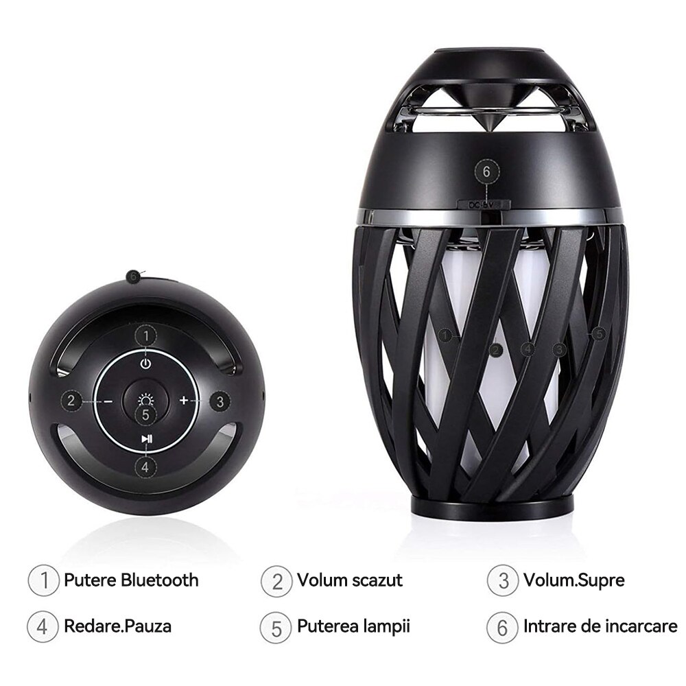 Boxa portabila, Sundiguer, Wireless, Bluetooth, USB, IP65, cu lumini ...