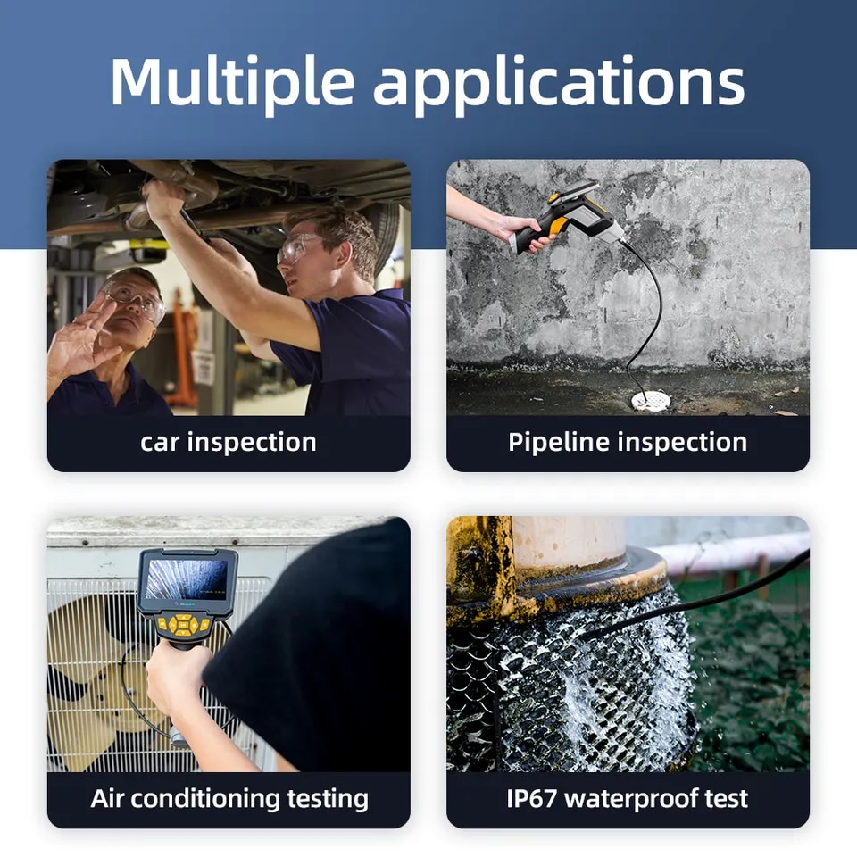 Camera de inspectie endoscop profesionala, 4.3", Full HD, cablu 5 metri ...